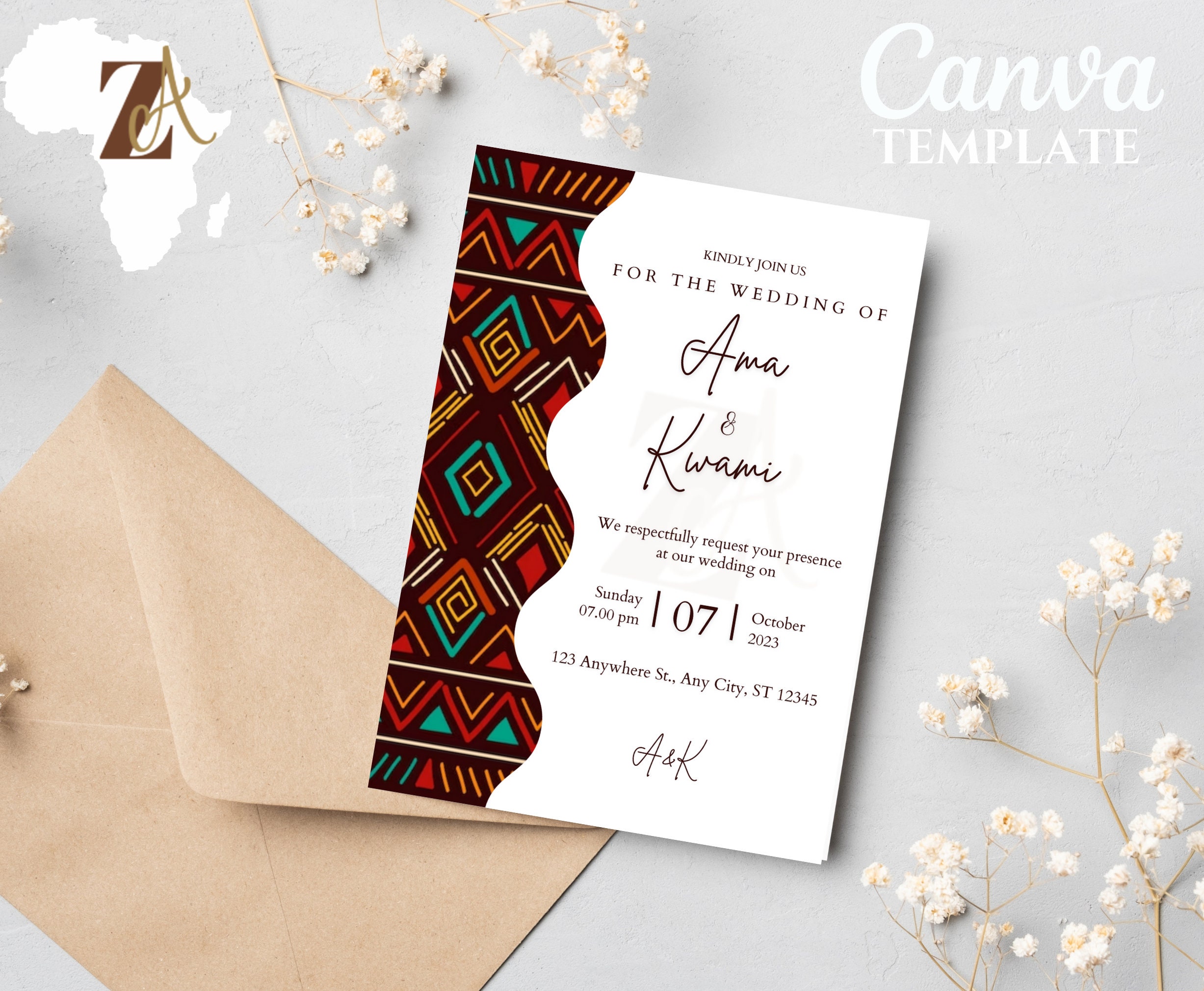Wedding Invitation &timeline Template,order of Events, African Wedding ...