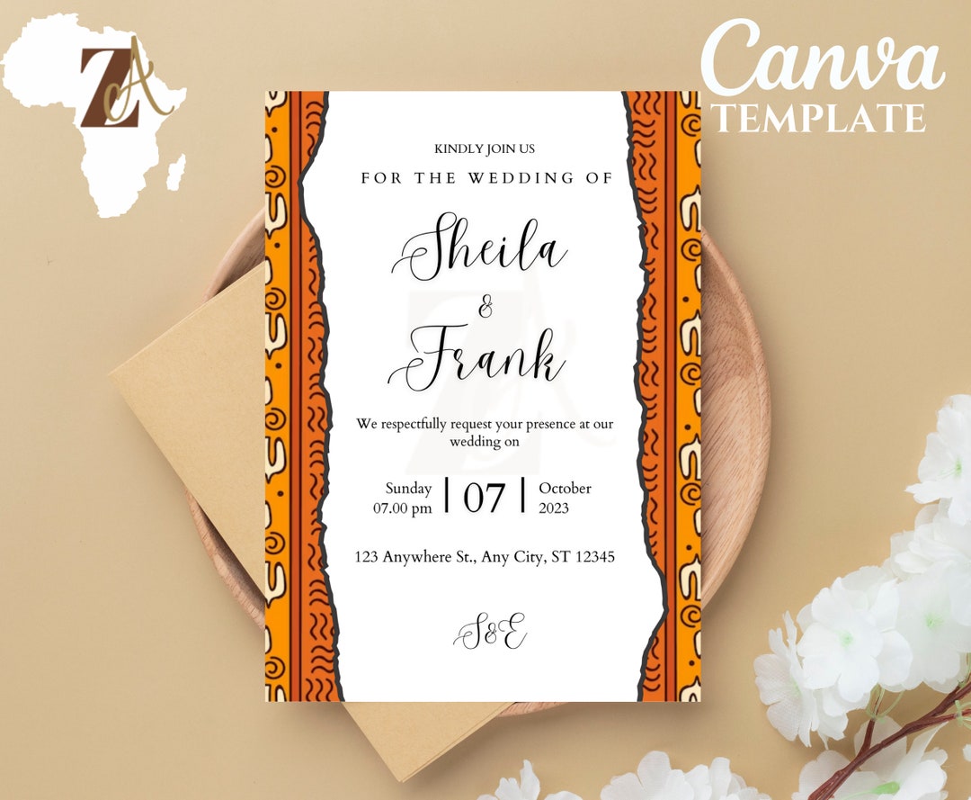 Terracotta Wedding Invitation, Orange Invitation, Wedding Invitation ...