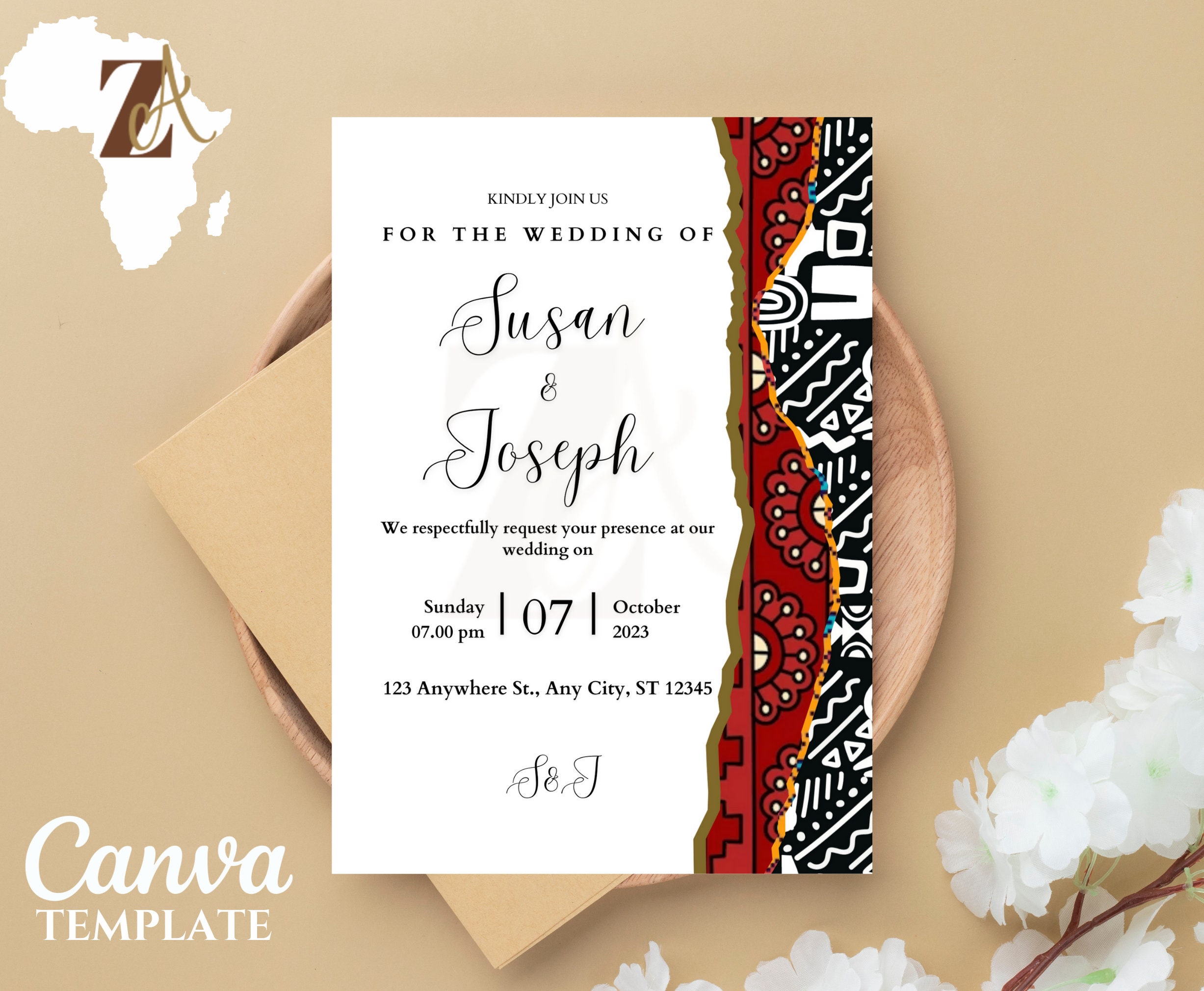 Wedding Invitation &timeline Template, Order of Events, African Wedding ...