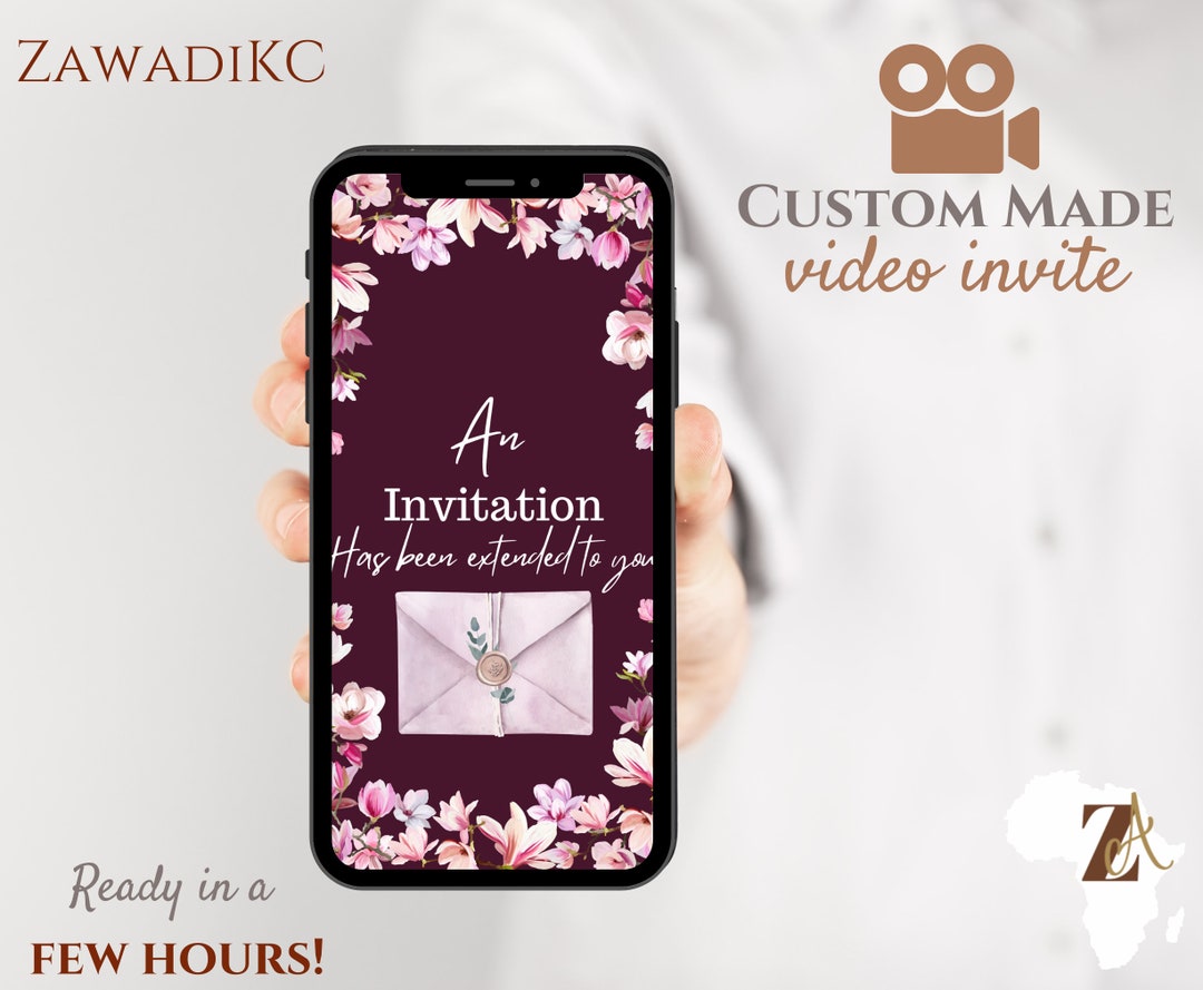 Custom Digital Invitation, Personalized Video Invitation, Smartphone ...