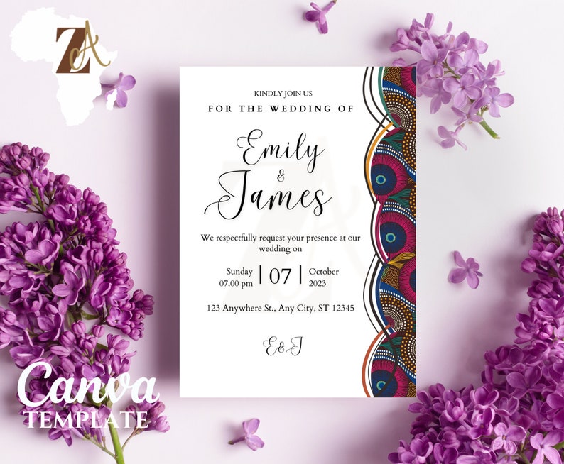 Wedding Invitation &timeline Template, Order of Events,african Wedding ...
