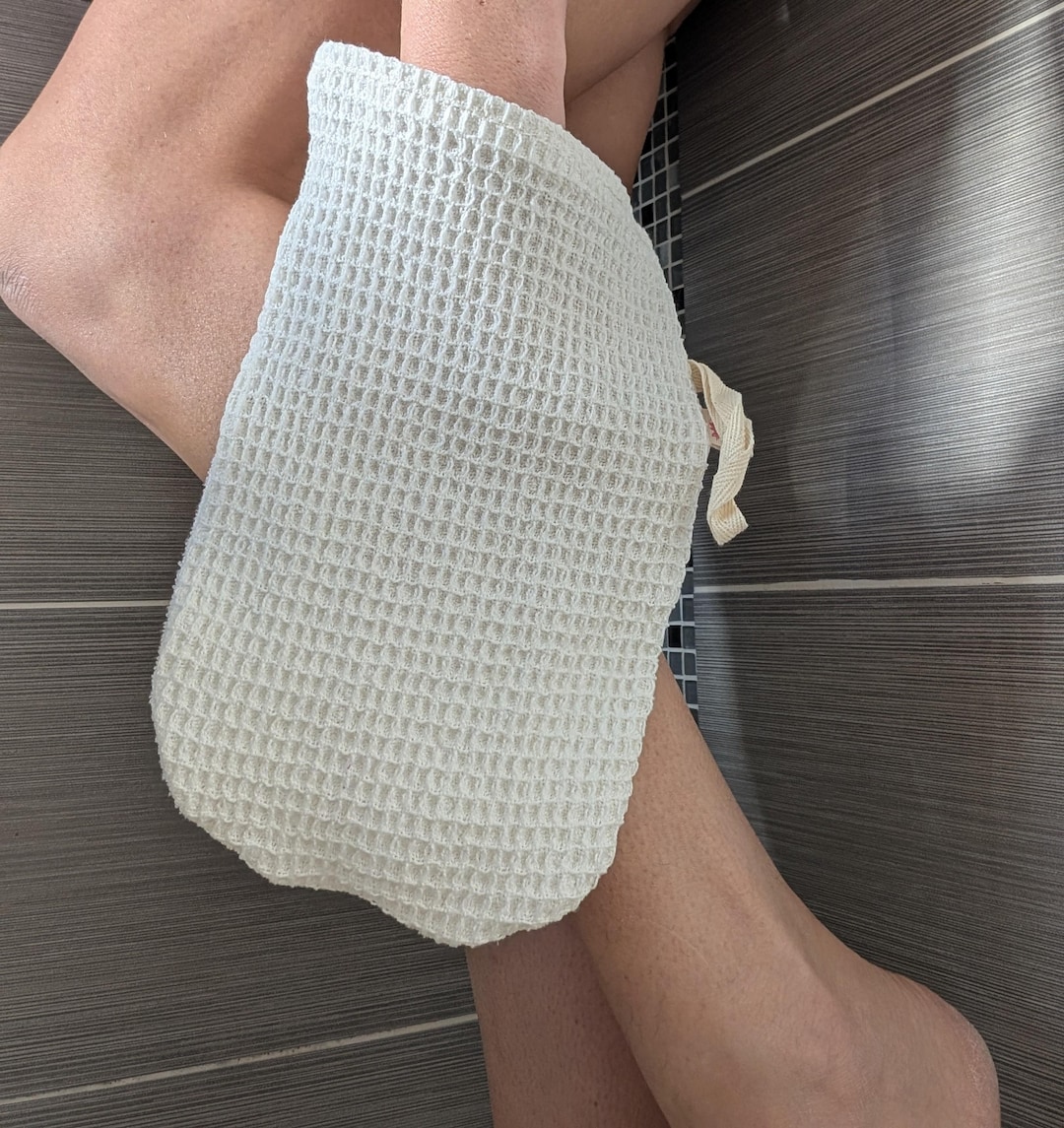 Organic Cotton Shower Mitt, Waffle & Bamboo Terry Towelling Washcloth ...