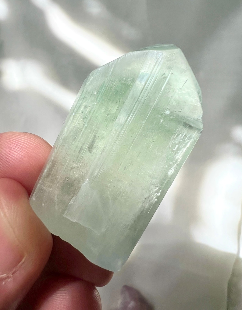 Beautiful V Shape Double Terminated Green Hiddenite Kunzite Crystal ...