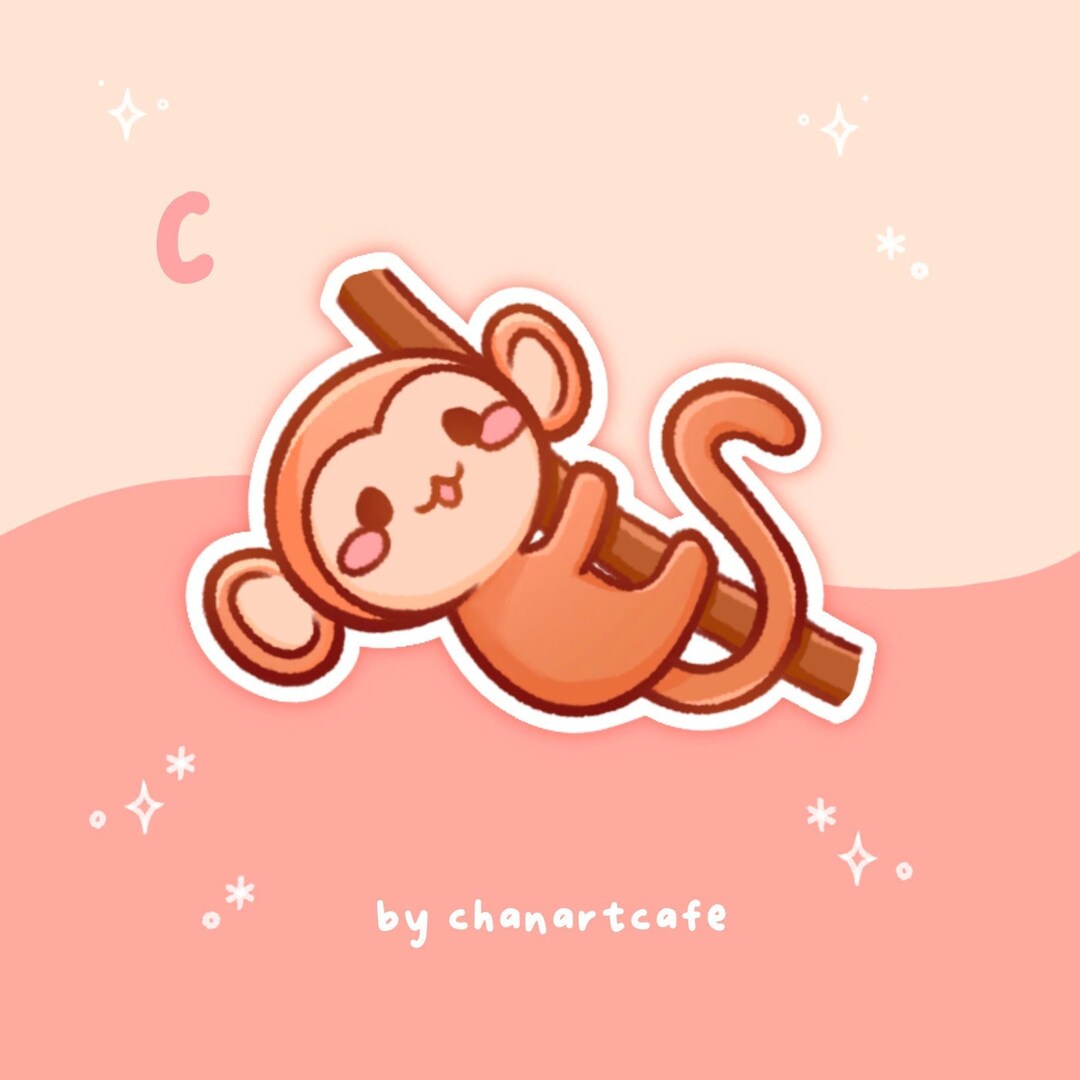 Kawaii Cute Banana Monkey C Stickers Die-cut Sticker for Planner ...
