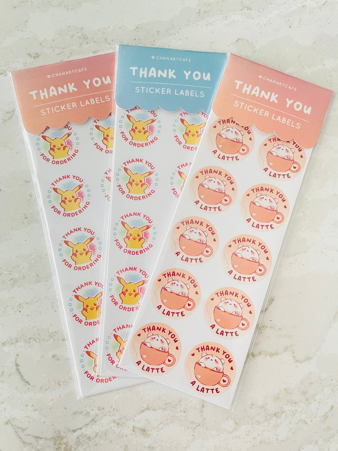 Thank You Sticker Labels Round Stickers for Small Business — Polar Bear ...