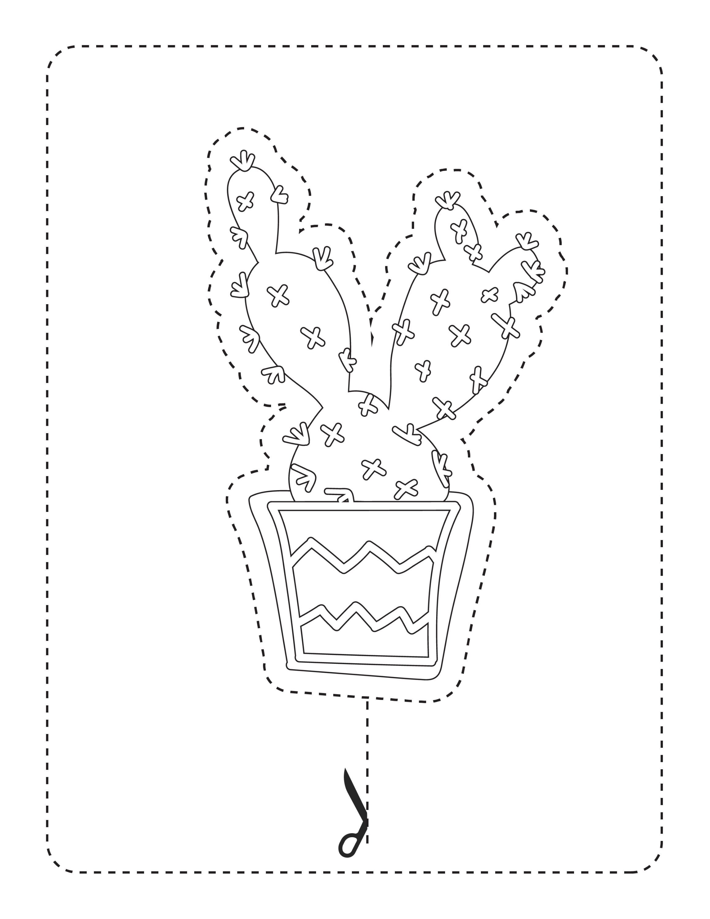 PRINTABLE Cactus Scissor Skill Coloring Book - Etsy