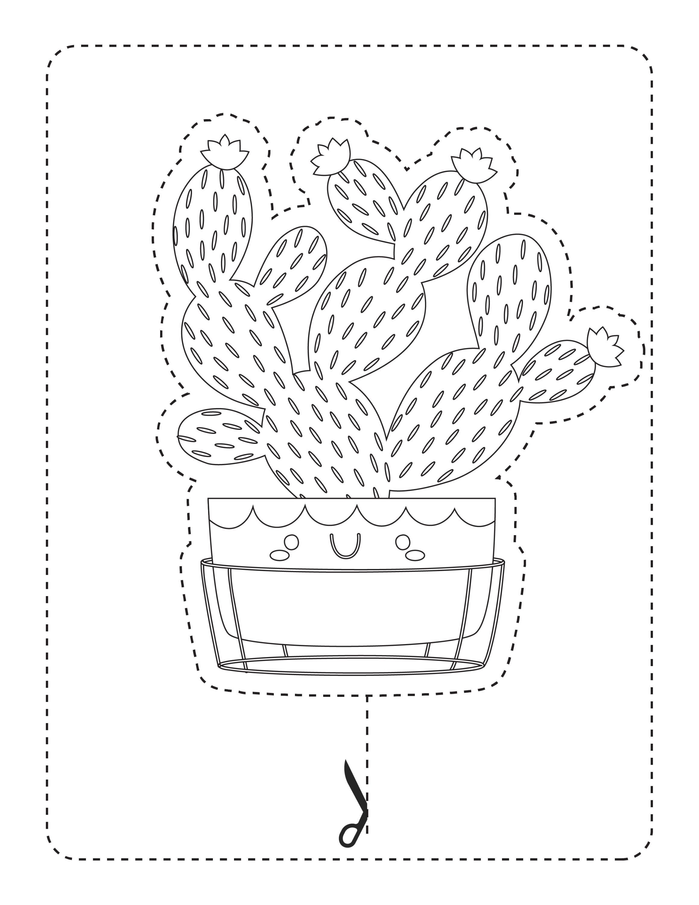 PRINTABLE Cactus Scissor Skill Coloring Book - Etsy
