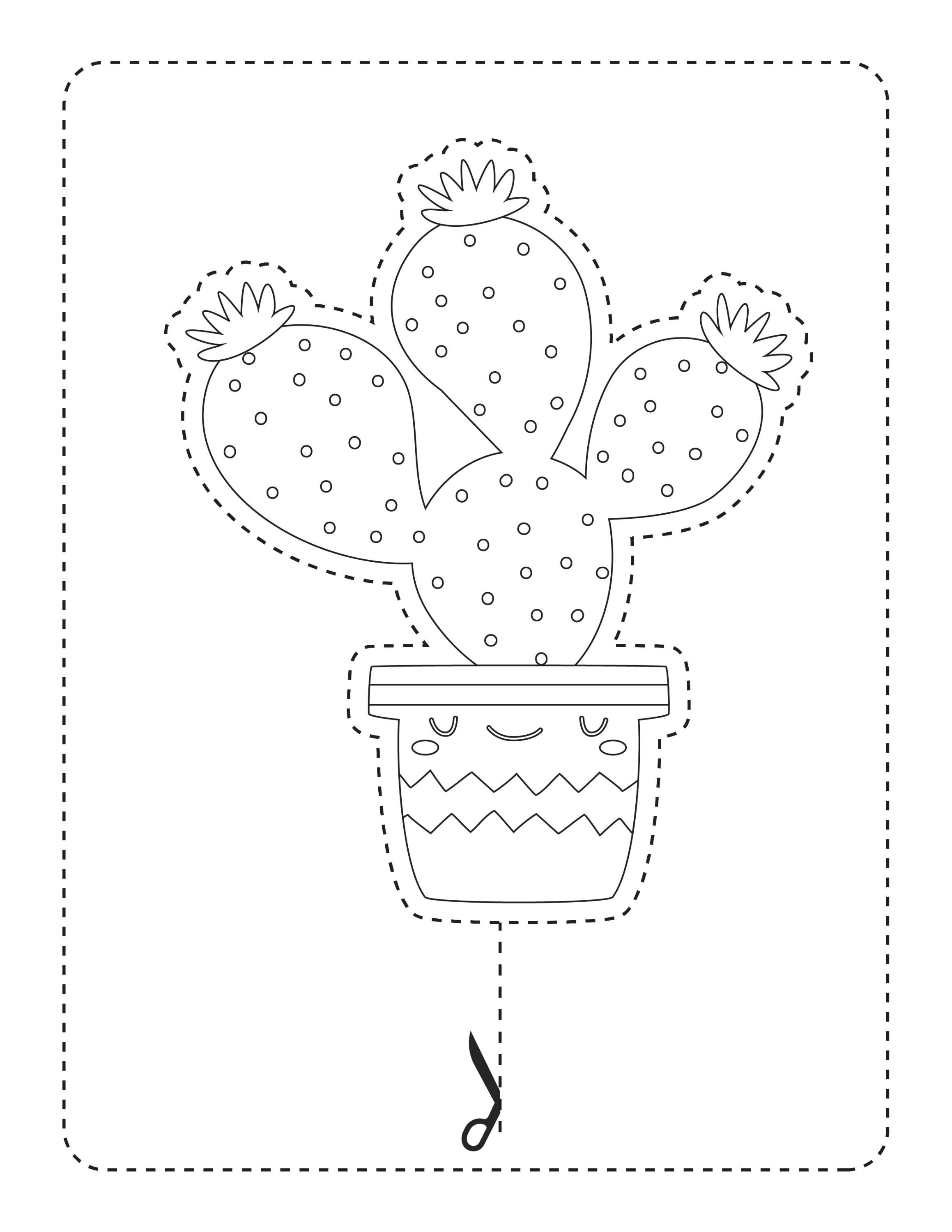 PRINTABLE Cactus Scissor Skill Coloring Book - Etsy