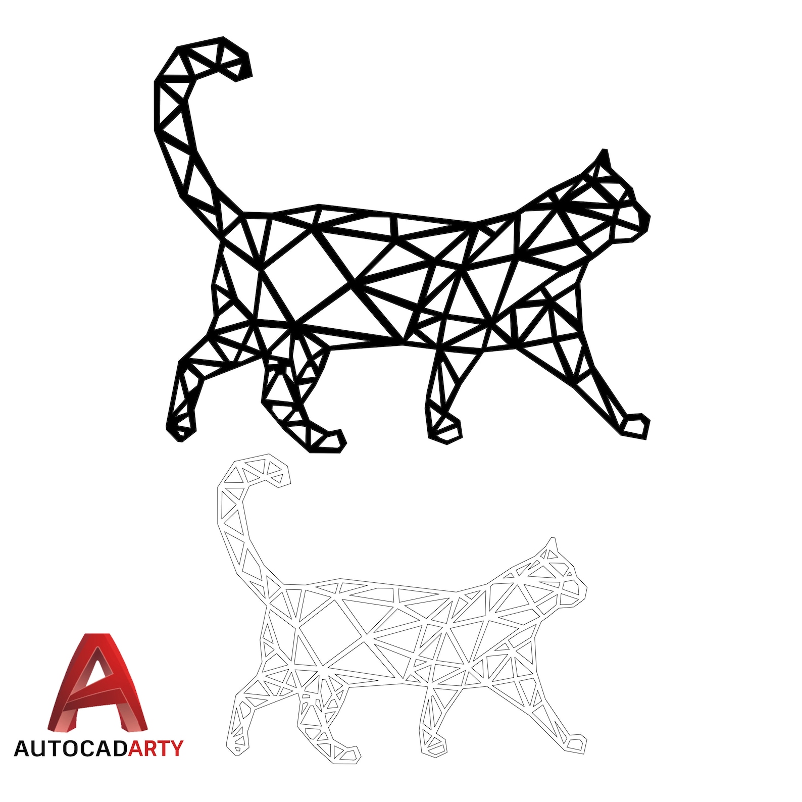 Cat figures Autocad Drawing DXF/DWG/PDF | Etsy