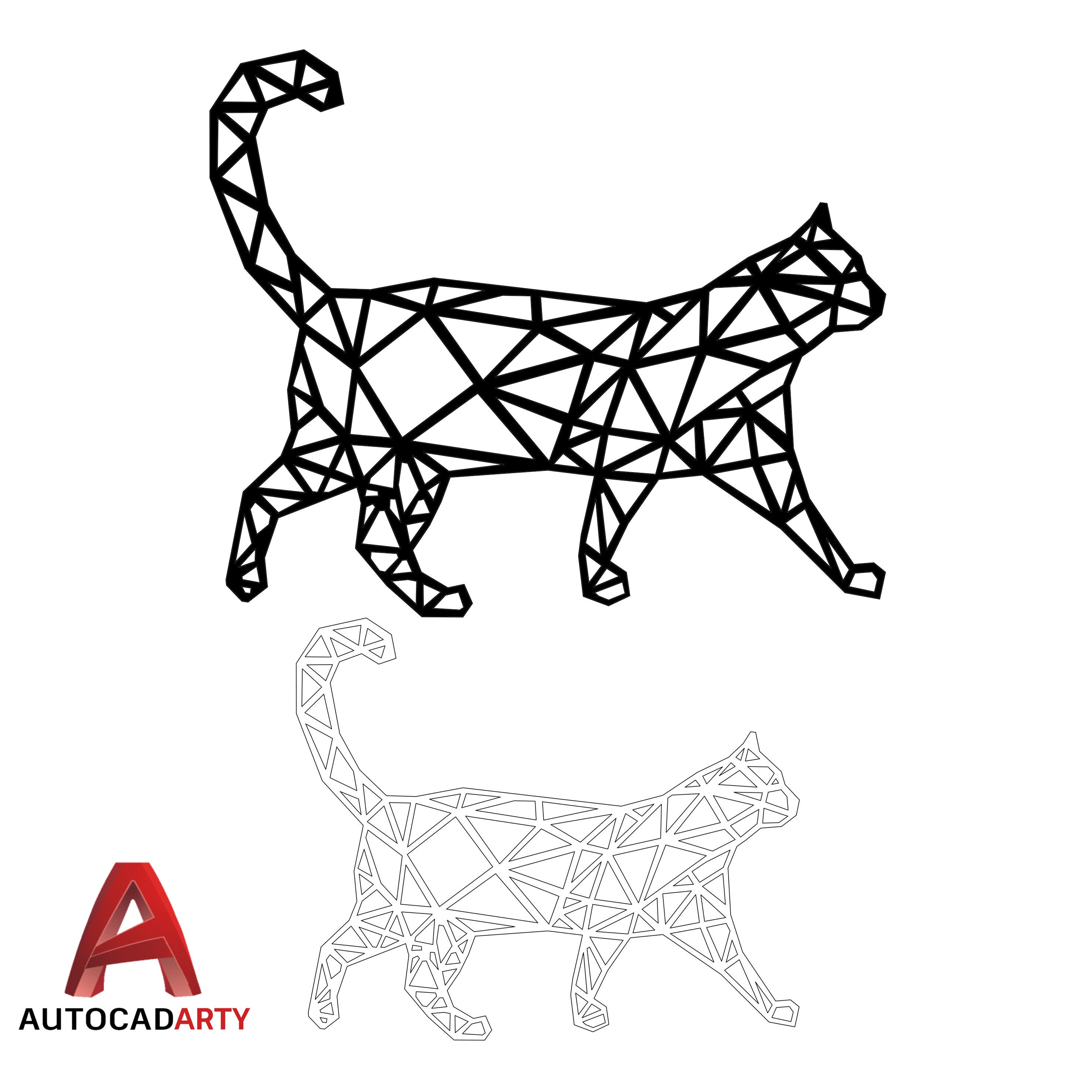 Cat figures Autocad Drawing DXF/DWG/PDF | Etsy
