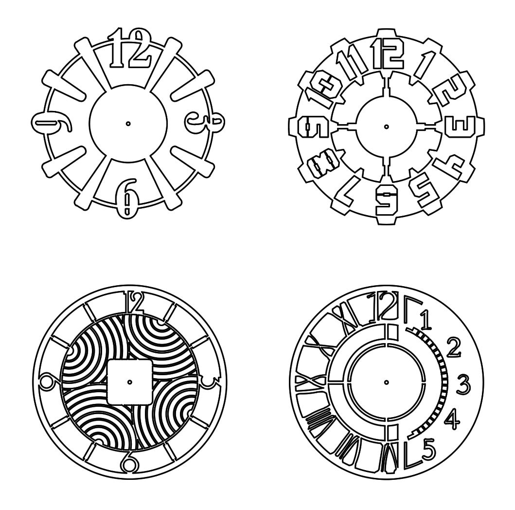 Wall Clock Bundle ( 16 Pcs ) High Quality Vector Drawing File for Laser ...