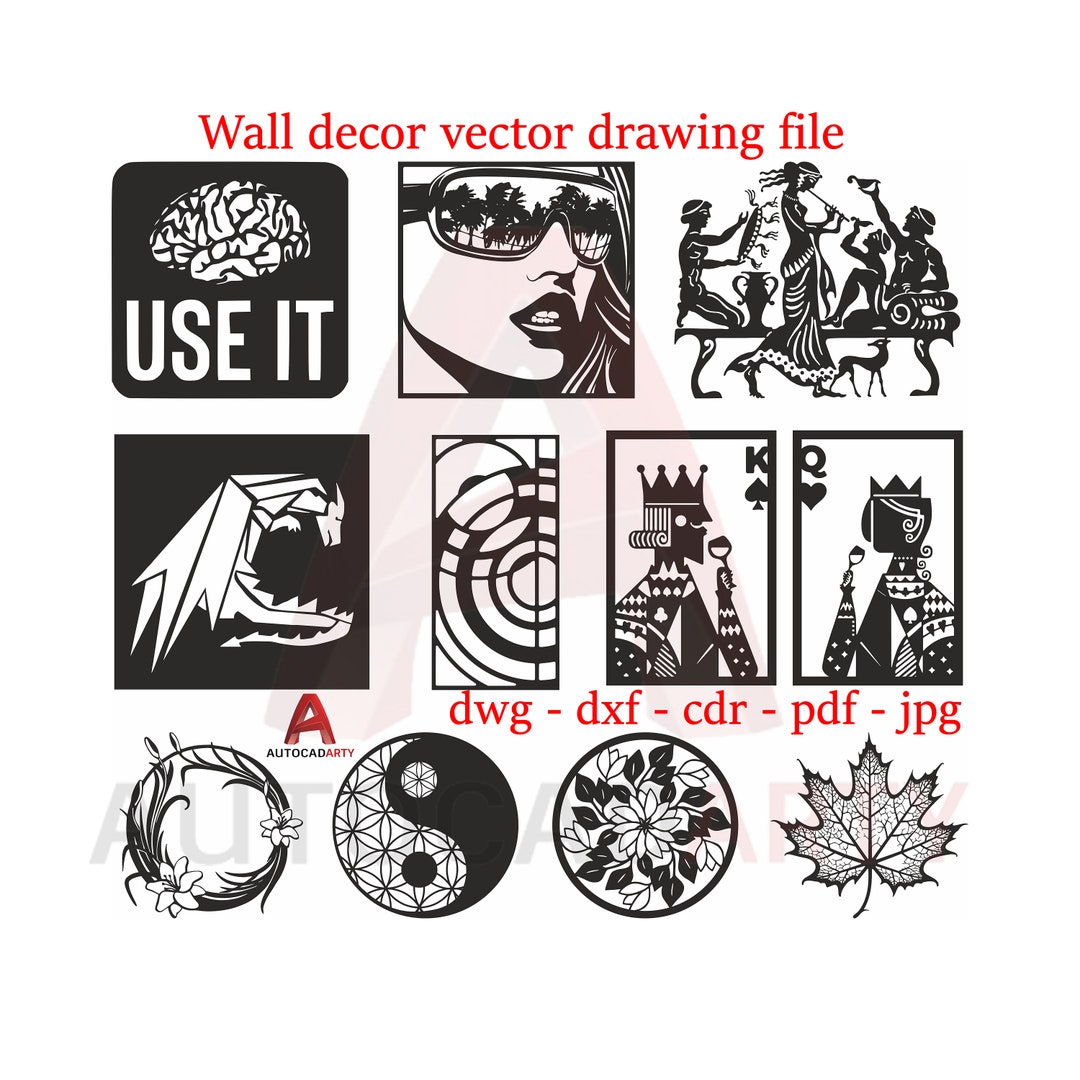 Wall Art Decor Vector Drawing File for Laser Cutting ,plasma Cutting ...