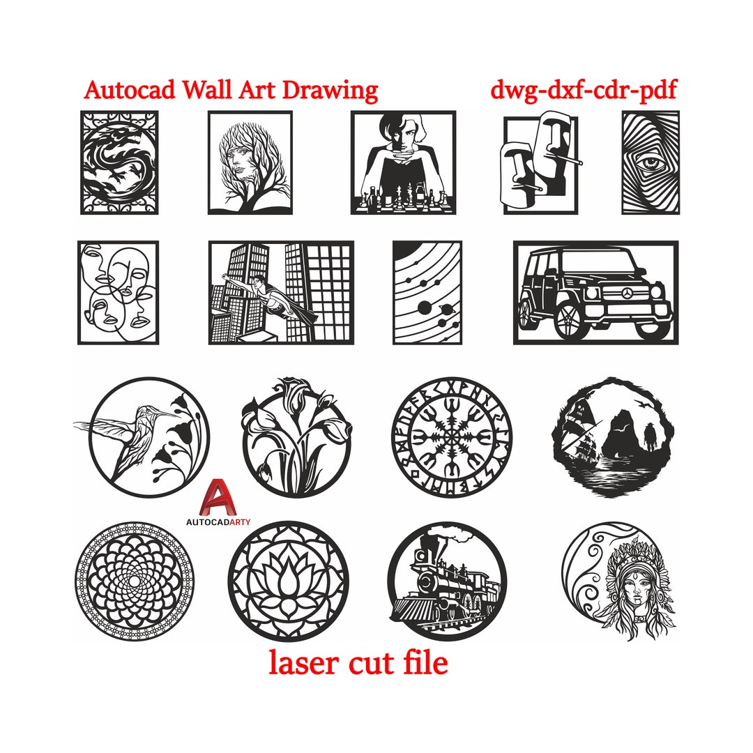 Wall Art Decor Vector Drawing File for Laser Cutting ,plasma Cutting ...