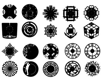 Wall Clock Bundle ( 16 Pcs ) High Quality Vector Drawing File for Laser ...