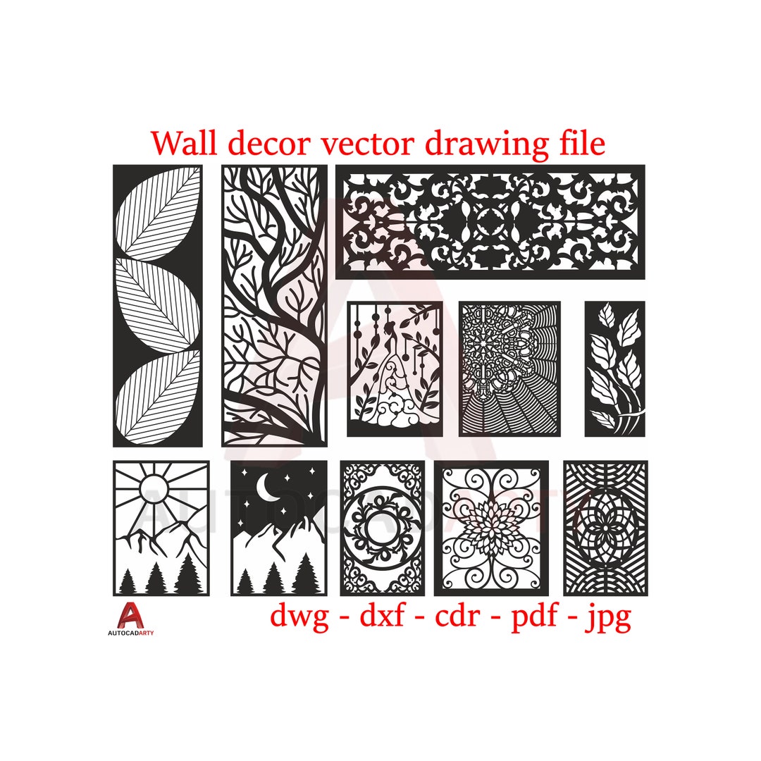 Wall Art Decor Vector Drawing File for Laser Cutting ,plasma Cutting ...