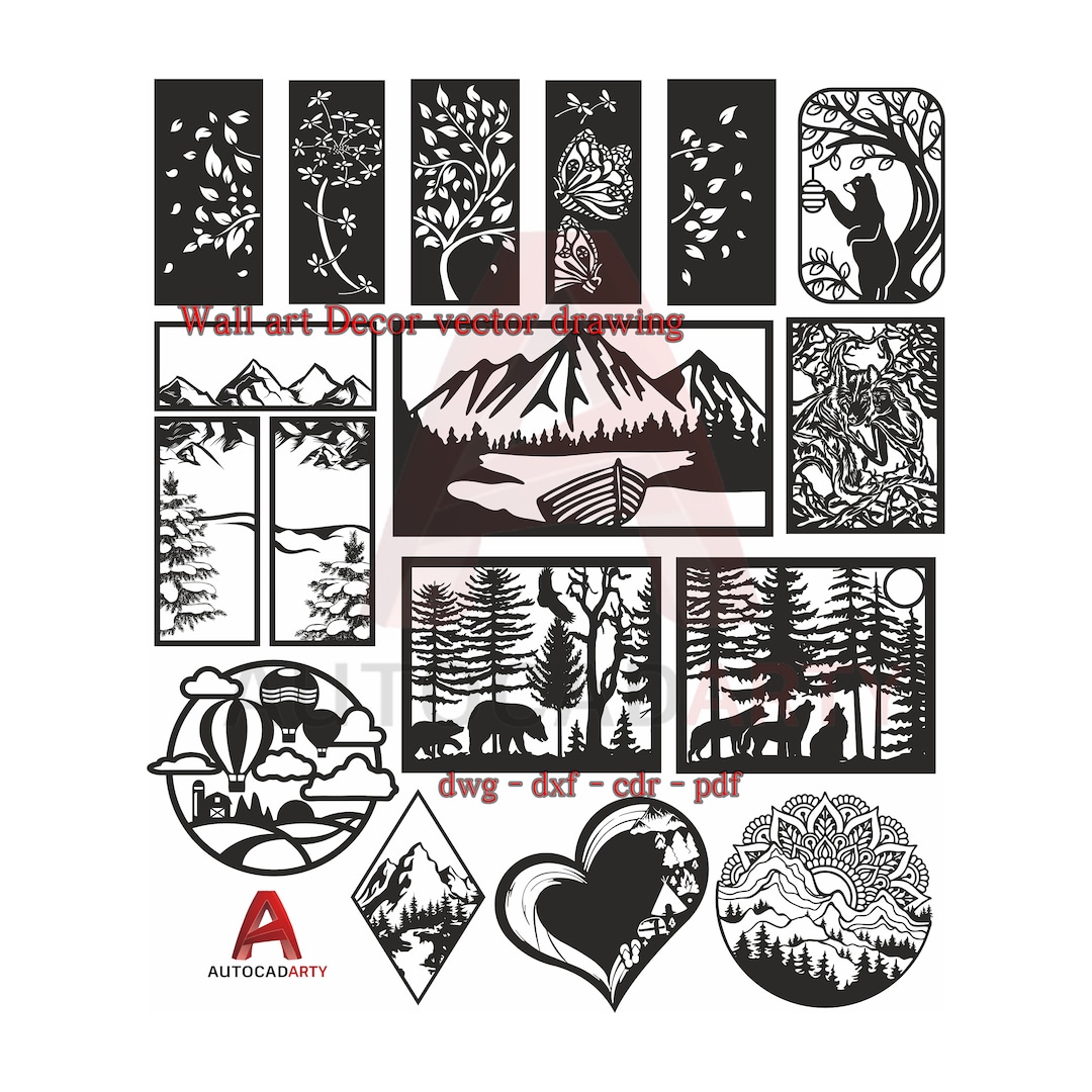 Wall Art Decor Vector Drawing File for Laser Cutting ,plasma Cutting ...