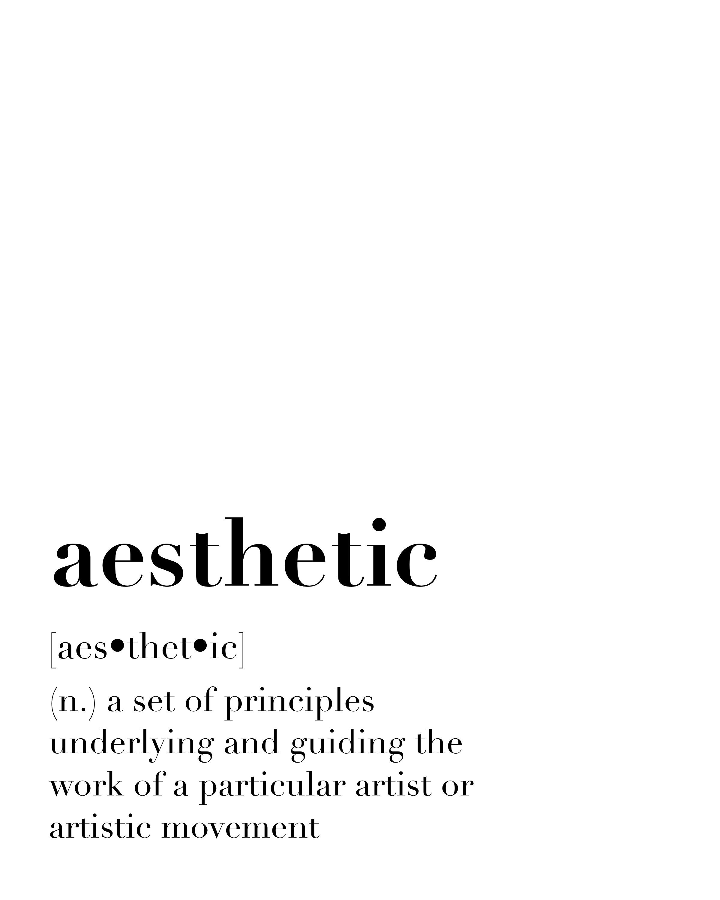 Aesthetic Definition Digital Wall Art Black and White Etsy