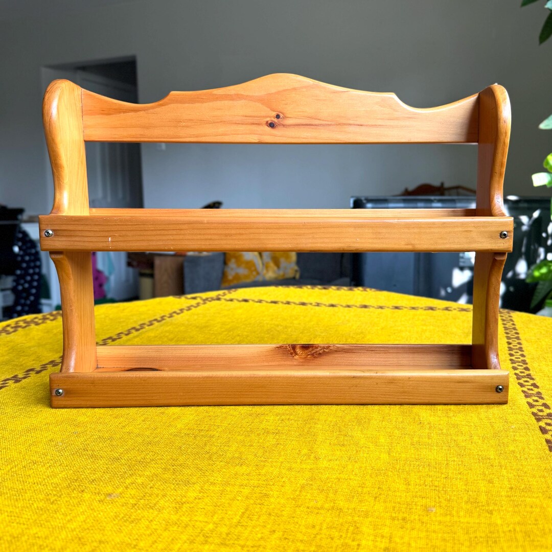 Vintage Two-tiered Wooden Farmhouse Spice Rack - Etsy