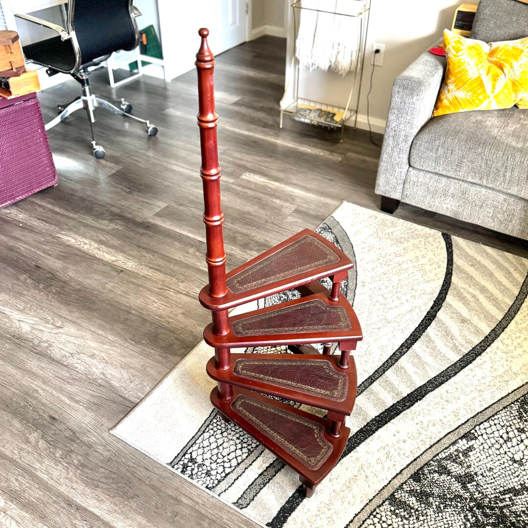 Victorian Wooden Spiral Library Step Ladder - Etsy