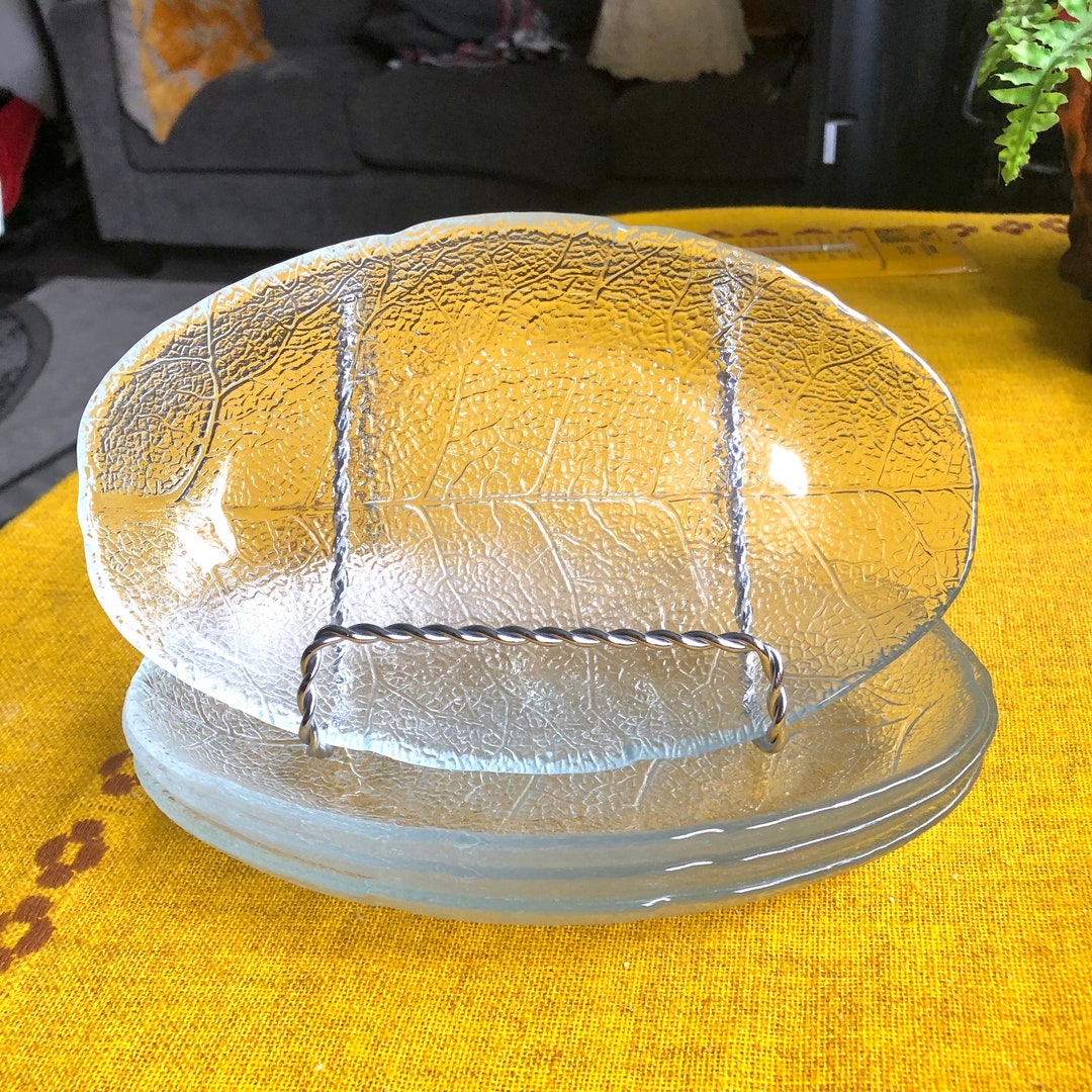 Set of 4 Vintage Arcoroc Aspen Leaf Dinnerware 8 1/4 Oval Plates ...