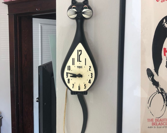 Vintage Mid Century Modern Spartus Atomic Cat Clock ULTRA RARE WORKS - Etsy