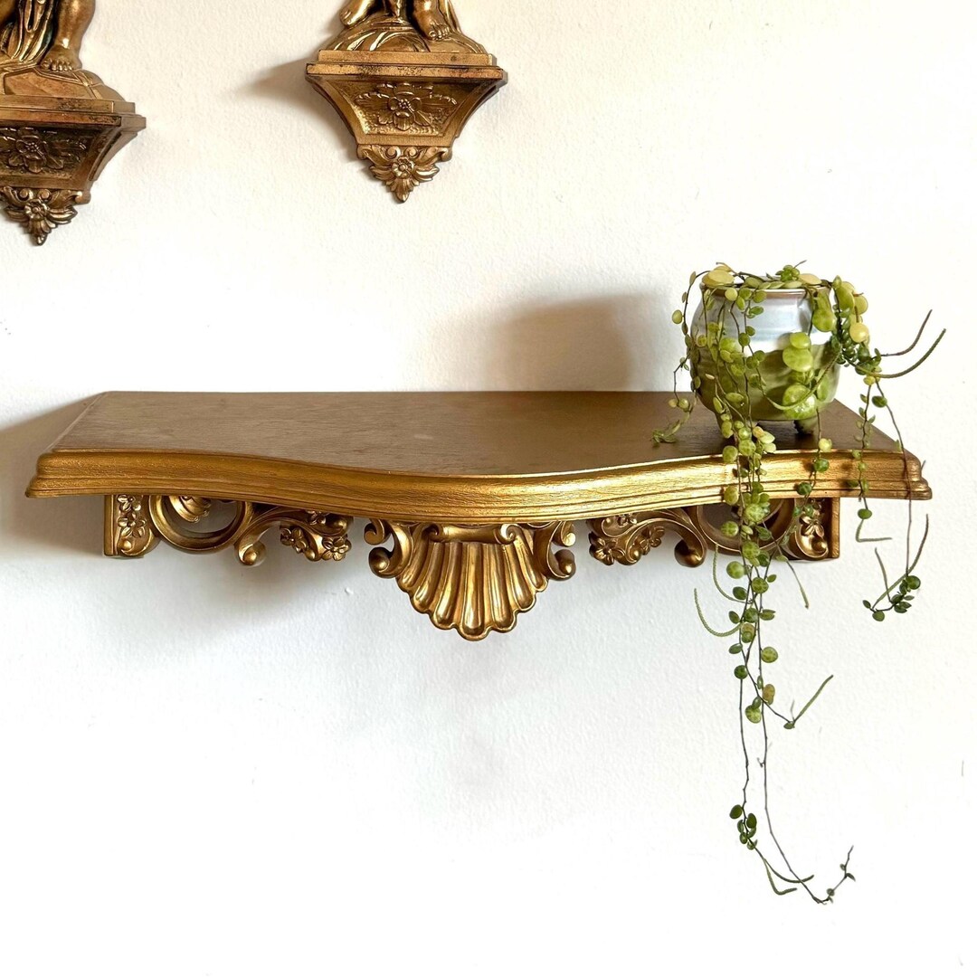 Vintage Gold Homco Hollywood Regency Wall Shelf - Etsy