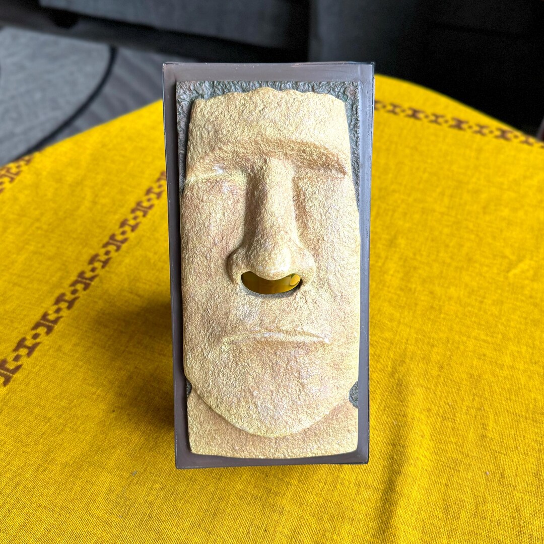 Vintage Easter Island Moai Head Tissue Box Cover Retro 90s Polynesian ...