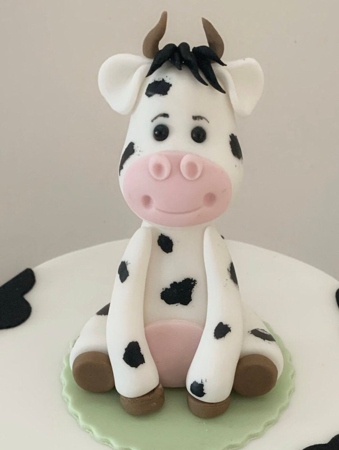 Fondant cow cake topper | Etsy