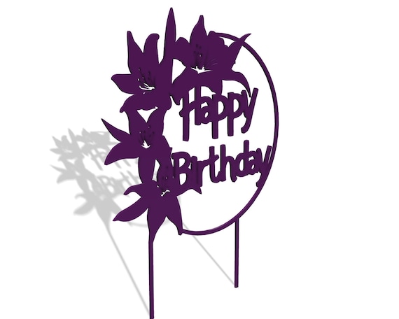 Flowers Cake Topper Svg Dxf Pdf Cdr Ai Vector for | Etsy