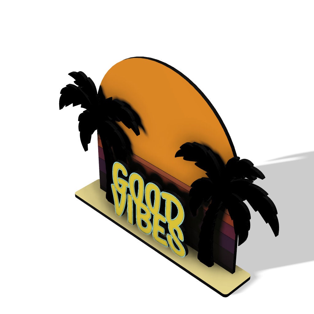 Good Vibes Sign - Svg, Dxf, Pdf, Cdr, Ai - Vector for Laser Cutting - Etsy