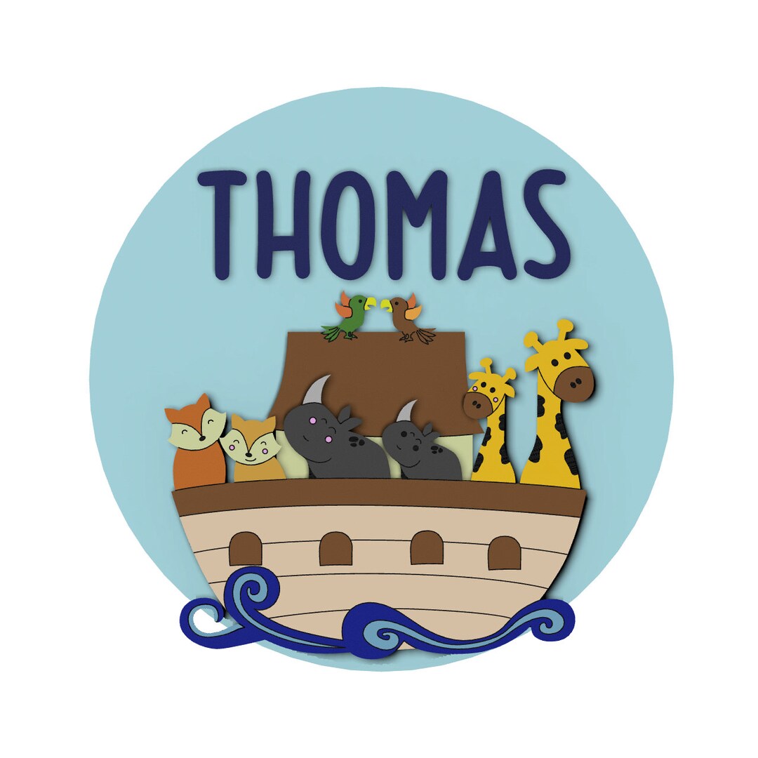 Noah's Ark Sign - Jungle Elephant Baby Nursery Sign - Svg Ai Dxf Pdf ...