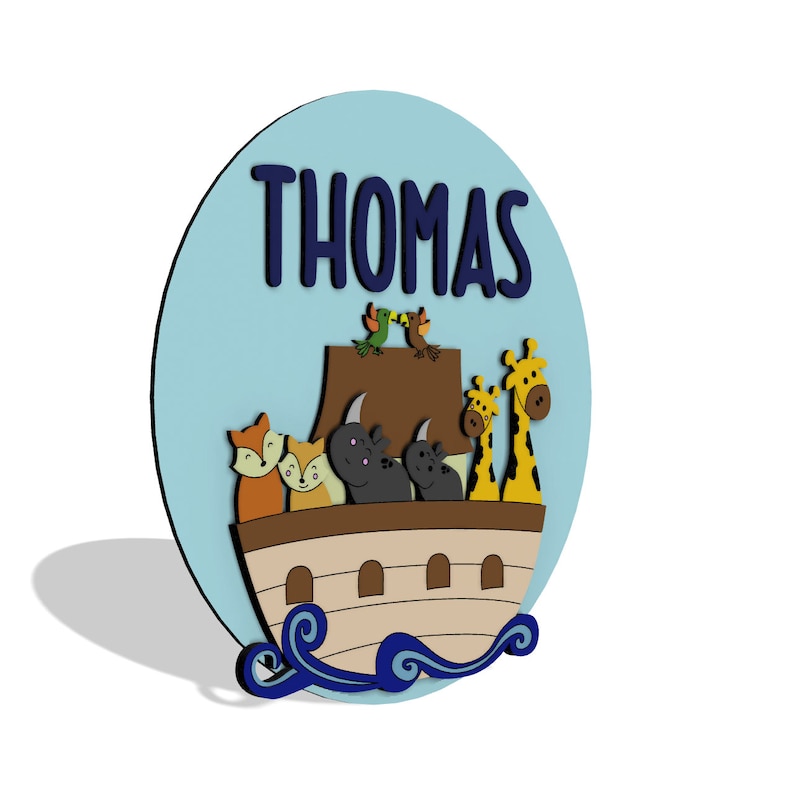 Noah's Ark Sign - Jungle Elephant Baby Nursery Sign - Svg Ai Dxf Pdf ...