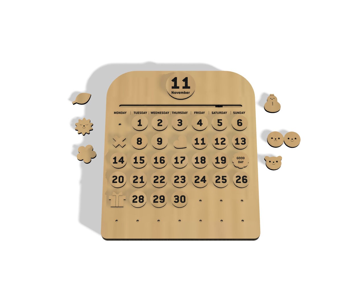 Calendar - Vector for Laser Cutting - Svg, Dxf, Ai, Pdf, Cdr - Etsy