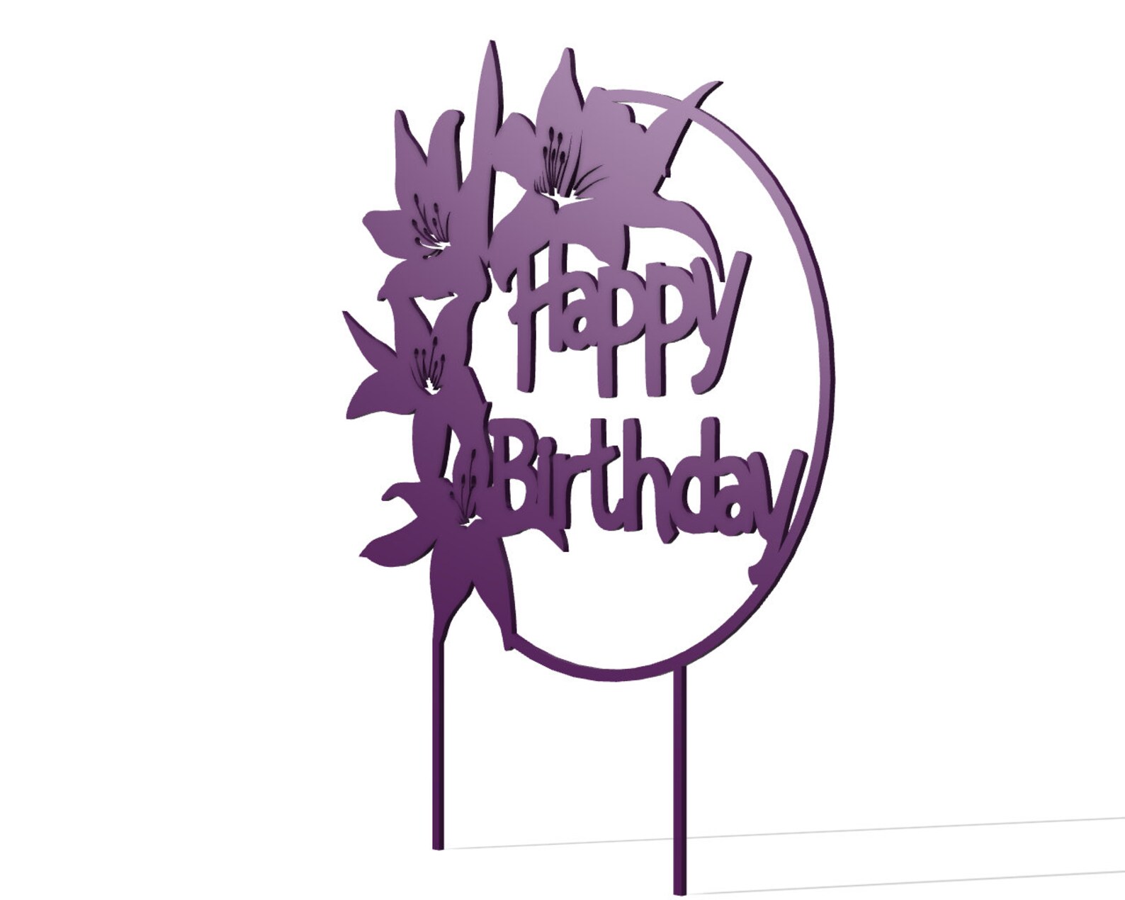 Flowers Cake Topper - Svg, Dxf, Pdf, Cdr, Ai - Vector for Laser Cutting ...