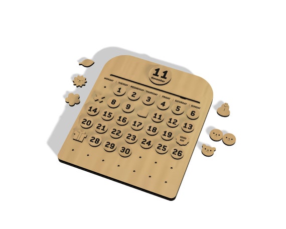 Calendar Vector for Laser Cutting Svg Dxf Ai Pdf Cdr | Etsy