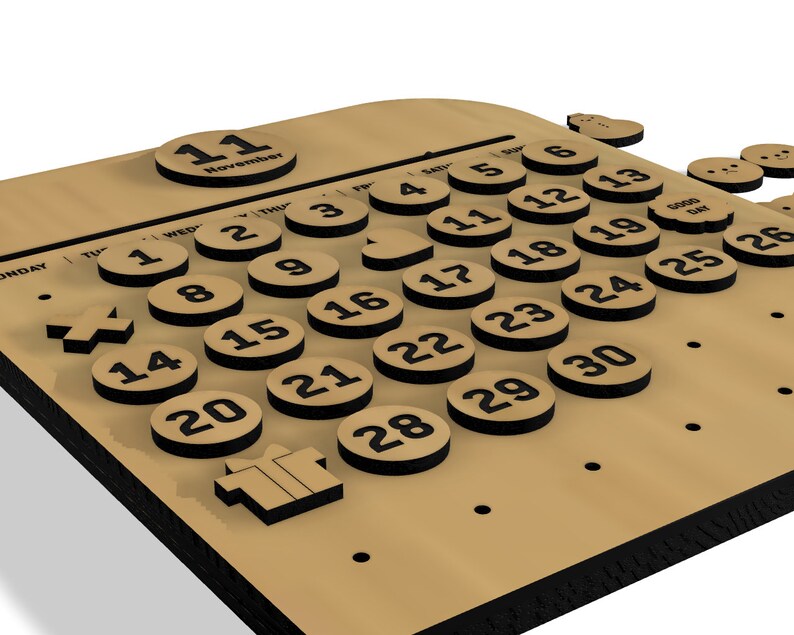 Calendar - Vector for Laser Cutting - Svg, Dxf, Ai, Pdf, Cdr - Etsy