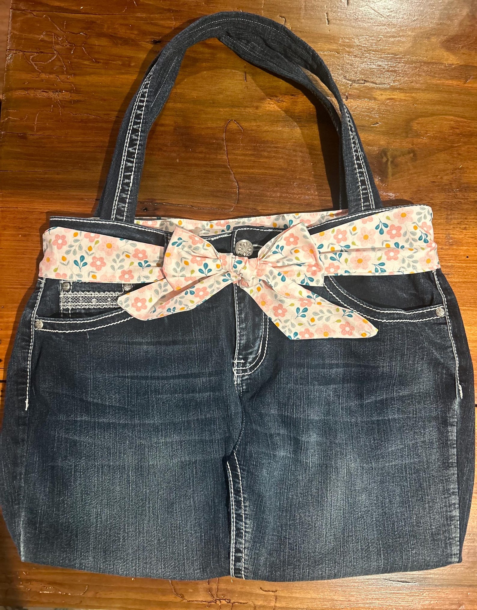 Jeans Denim Repurposed Shoulder Tote Bag Handmade - Etsy