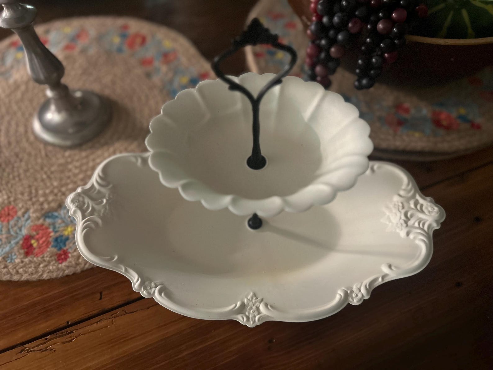Repurposed Silver Tiered Tray - Etsy