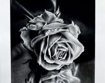 Graphite Flower Art - Etsy