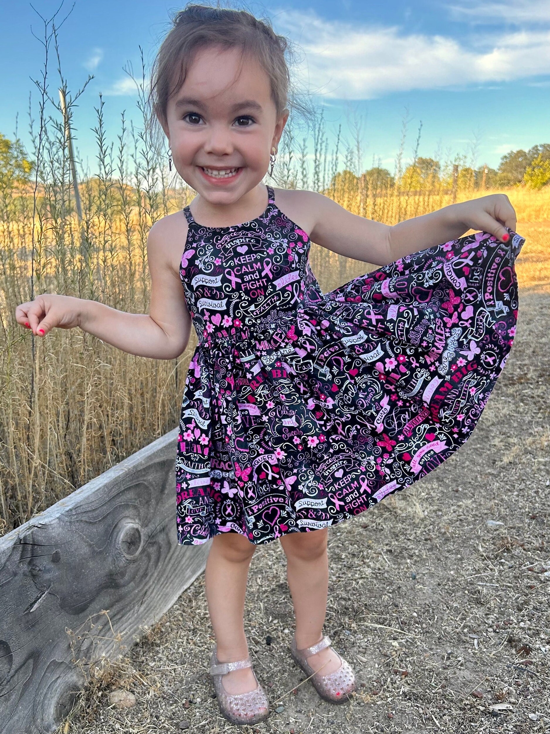 Girls Breast Cancer Awareness Dress I Pink October Outfit I Keep Calm ...