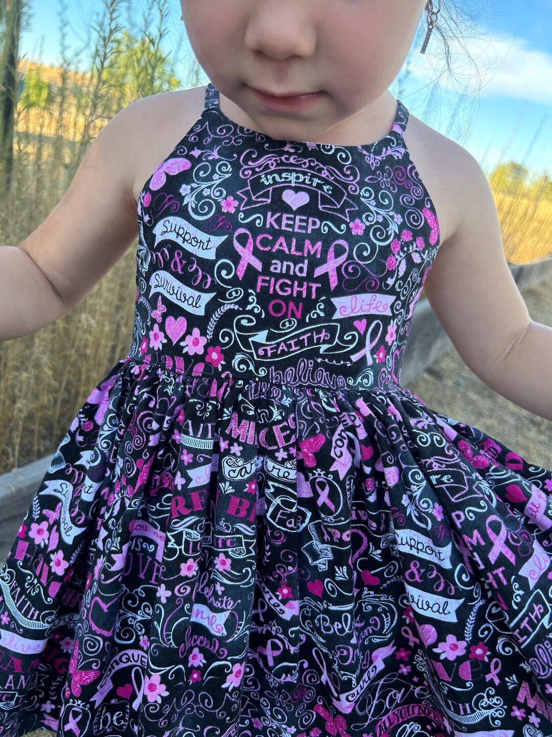 Girls Breast Cancer Awareness Dress I Pink October Outfit I Keep Calm ...