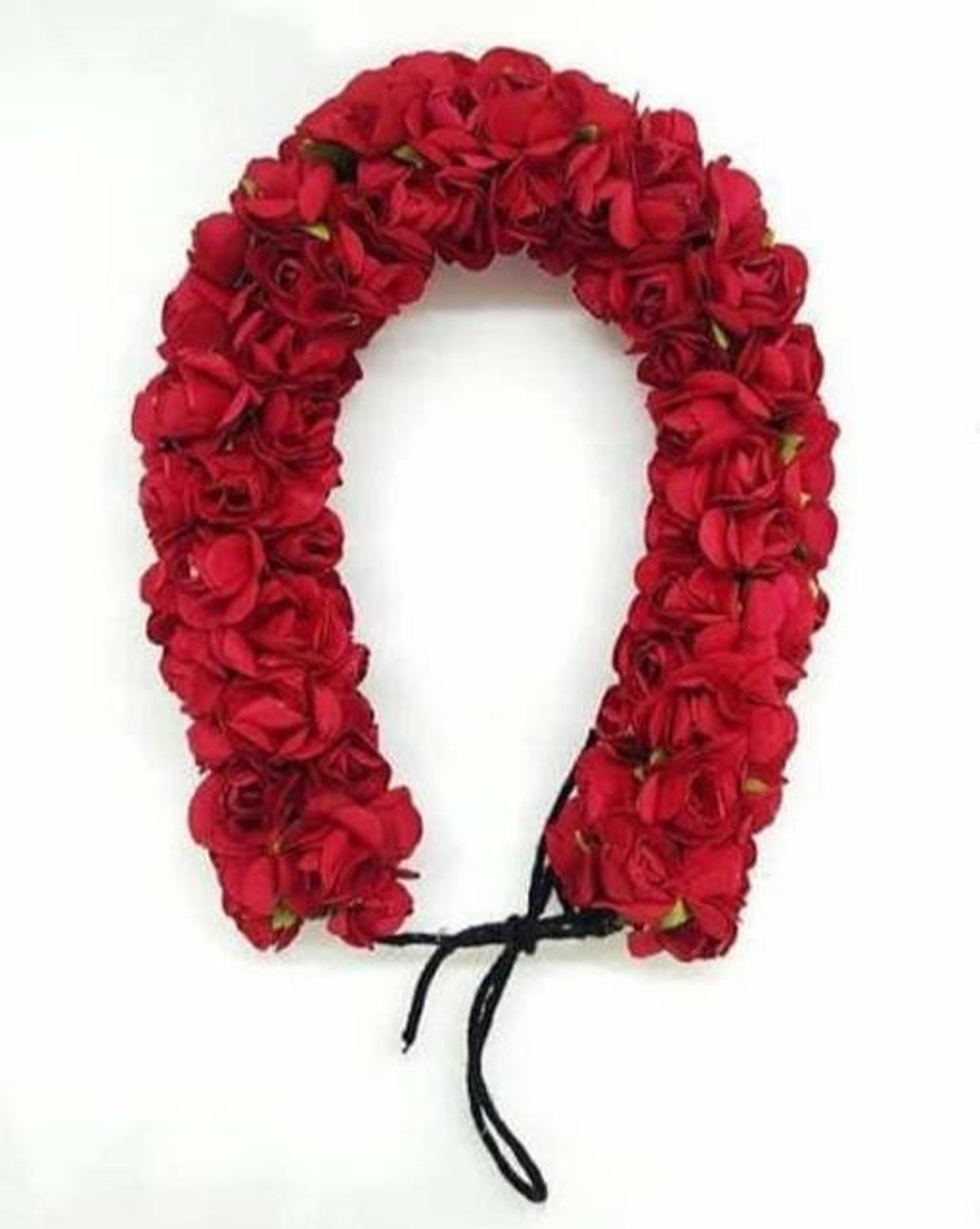 Rose Pink Gajra Veni Artificial Floral Hair Bun Red Flower | Etsy