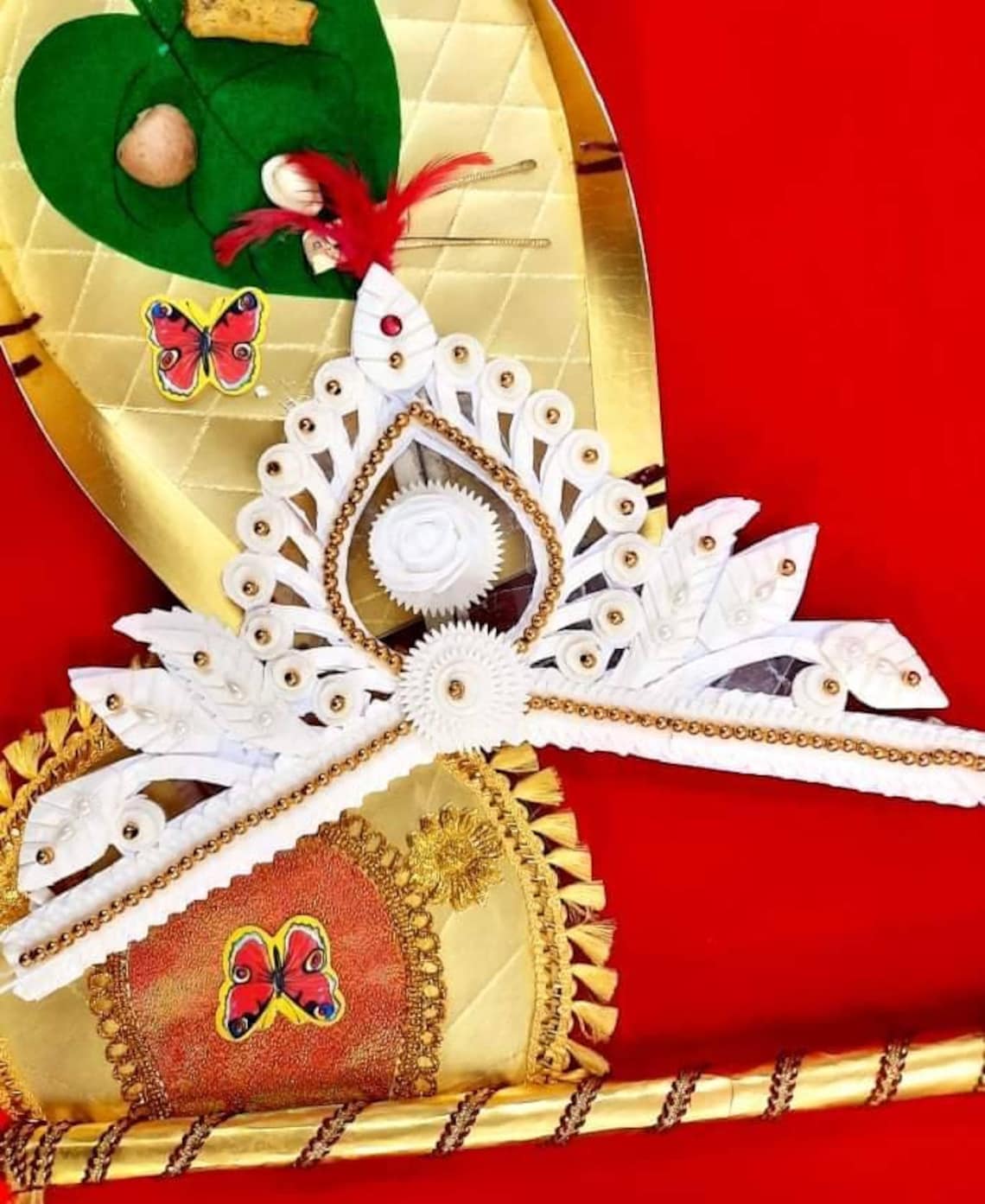 Bridal Mukut for Wedding Sola Mukut for Bengali Wedding Indian | Etsy