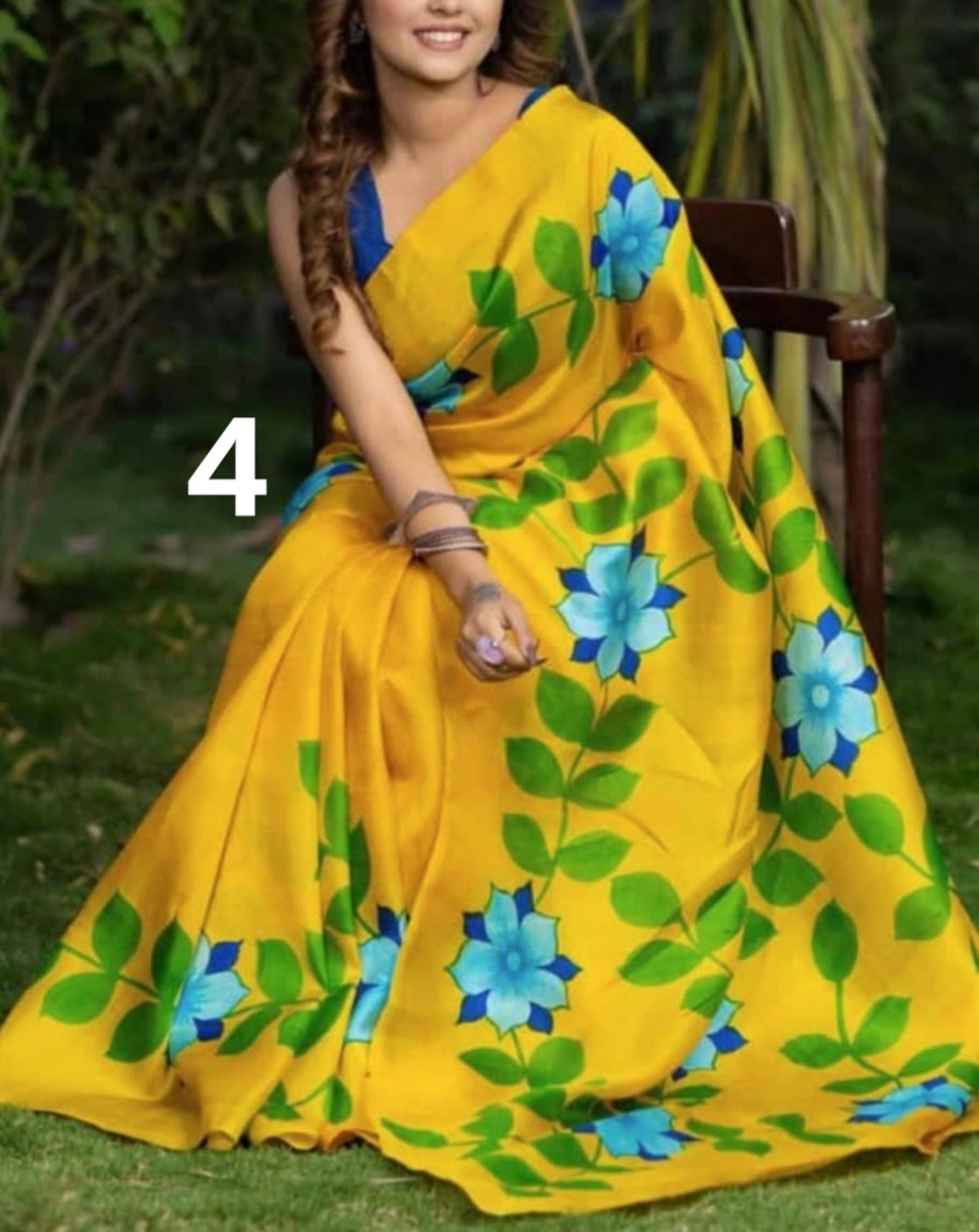 Pure Murshidabad Silk Saree With Silk Mark Tag/ Soft Handpainted Pure ...