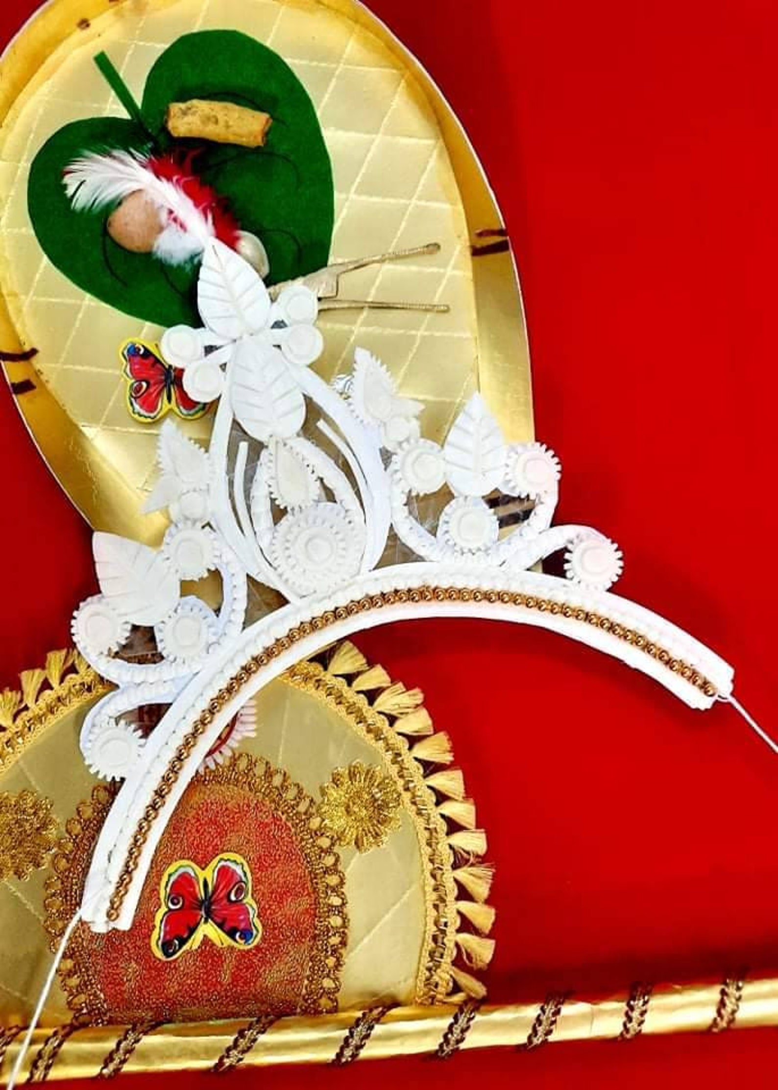 White Mukut for Wedding Sola Mukut for Bengali Wedding Indian Bridal ...