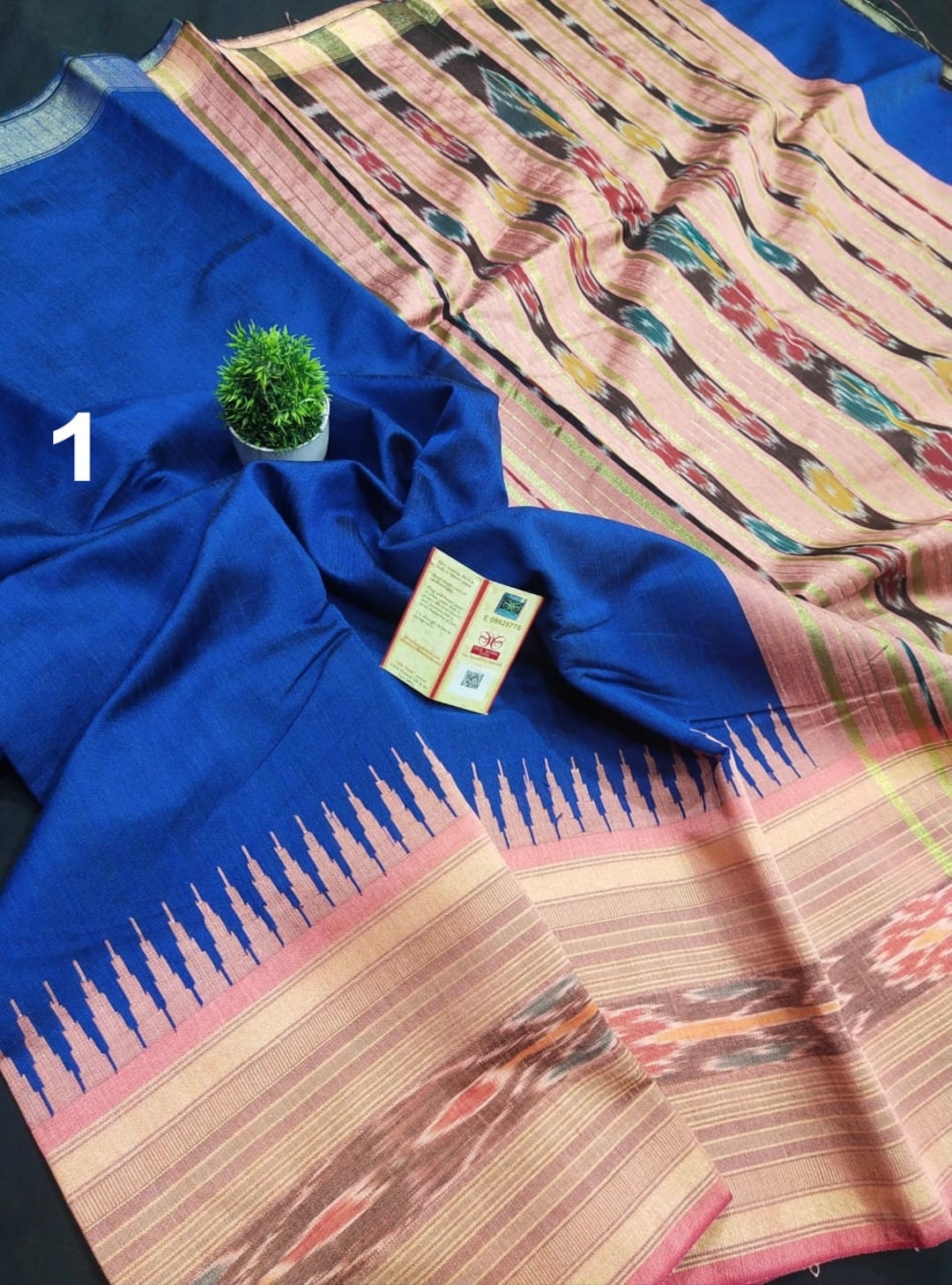 Pure Raw Silk Saree With Silk Mark Tag/ Pure Raw Silk Sari With Ikkat ...