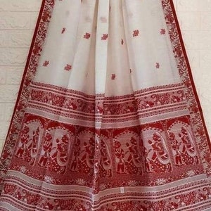 180 Count Pure Mercerised Cotton Saree With Baluchari Design/ Soft ...