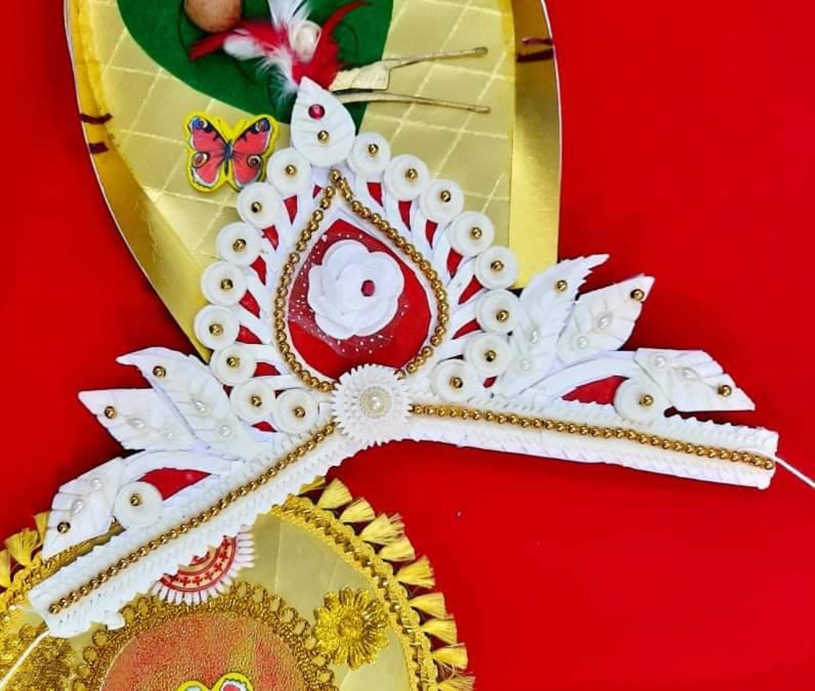 White Mukut for Wedding Sola Mukut for Bengali Wedding Indian - Etsy