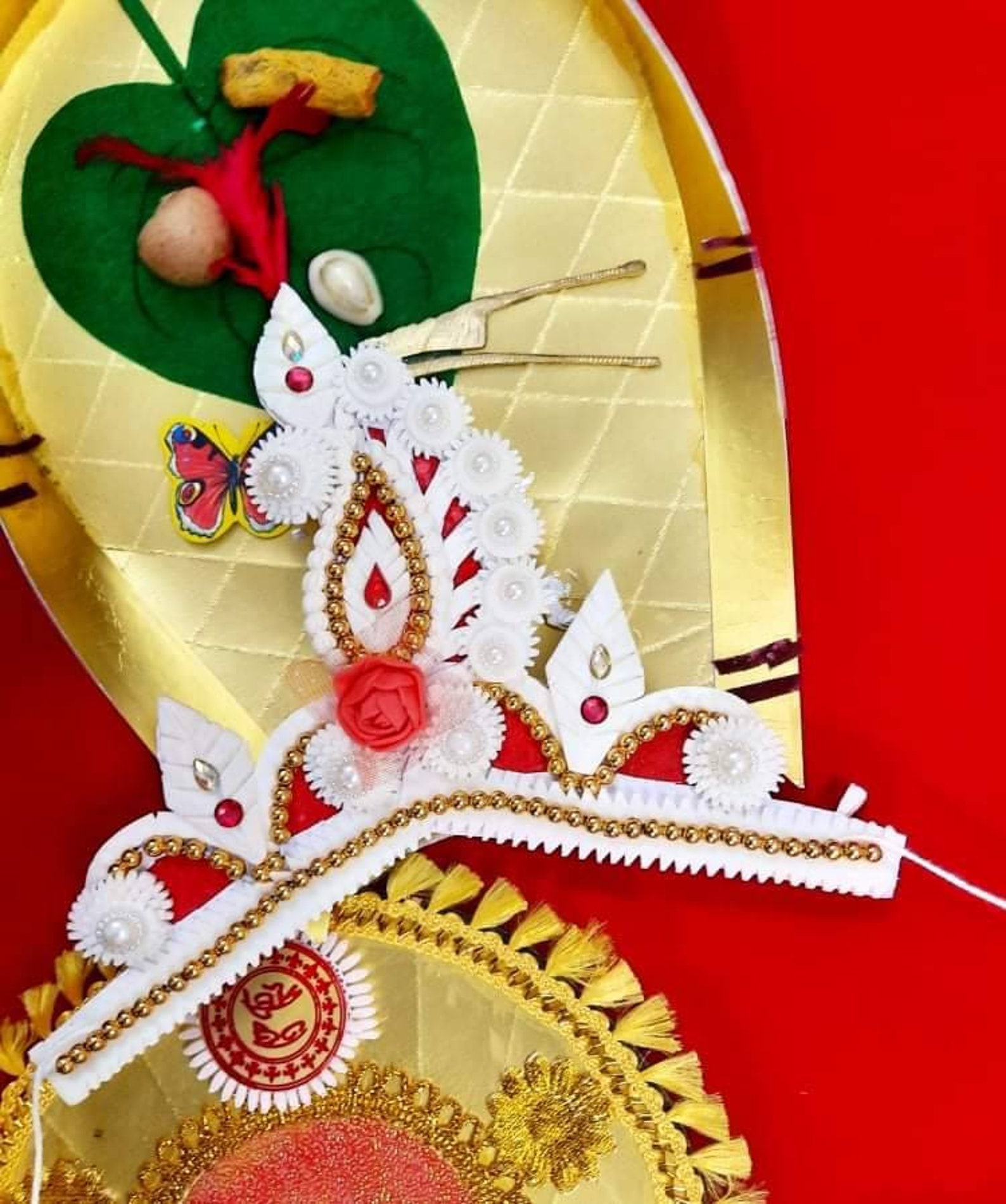 White Mukut for Wedding Sola Mukut for Bengali Wedding Indian | Etsy