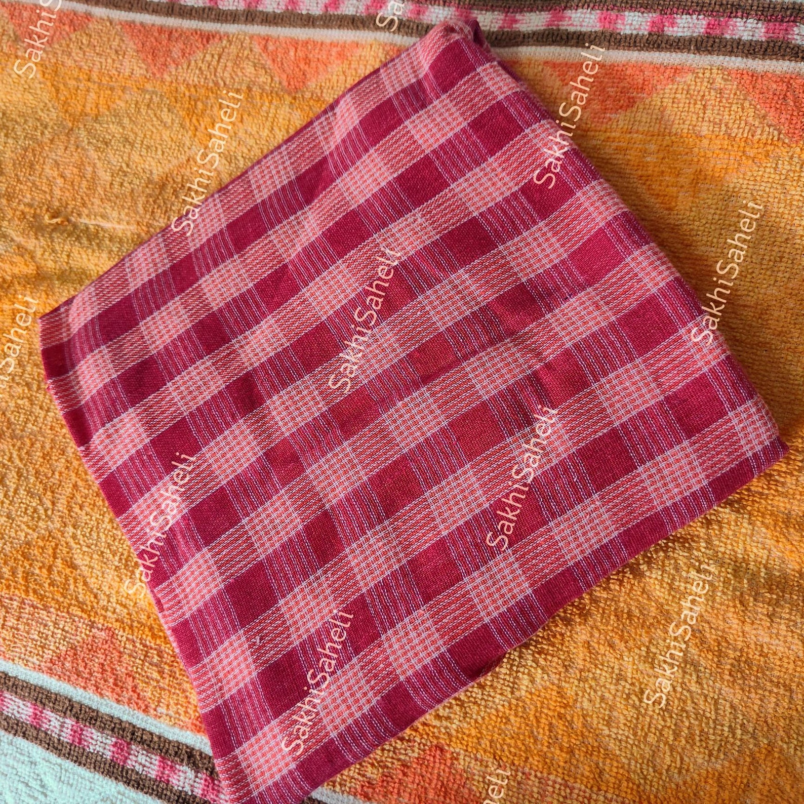 Red Cotton Gamcha for Wedding Soft Pure Cotton Towel Face | Etsy